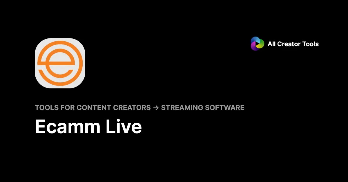 Ecamm Live overview, pricing, and alternatives - ACT