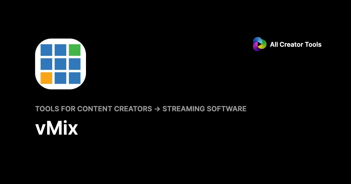 vMix overview, pricing, and alternatives - ACT