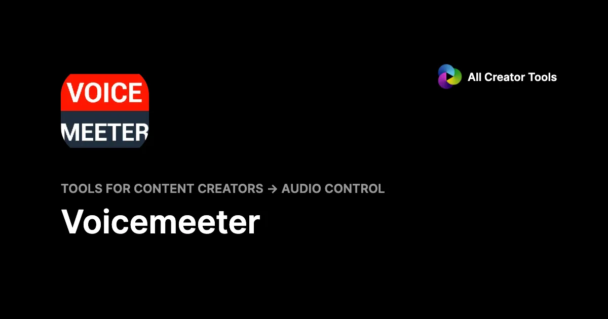 Voicemeeter overview, pricing, and alternatives - ACT